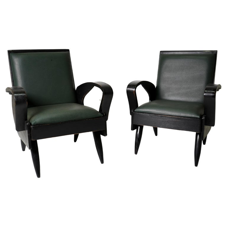 Rare Pair of 1950's Modern Anglo-Indian Arm Chairs For Sale at 1stDibs