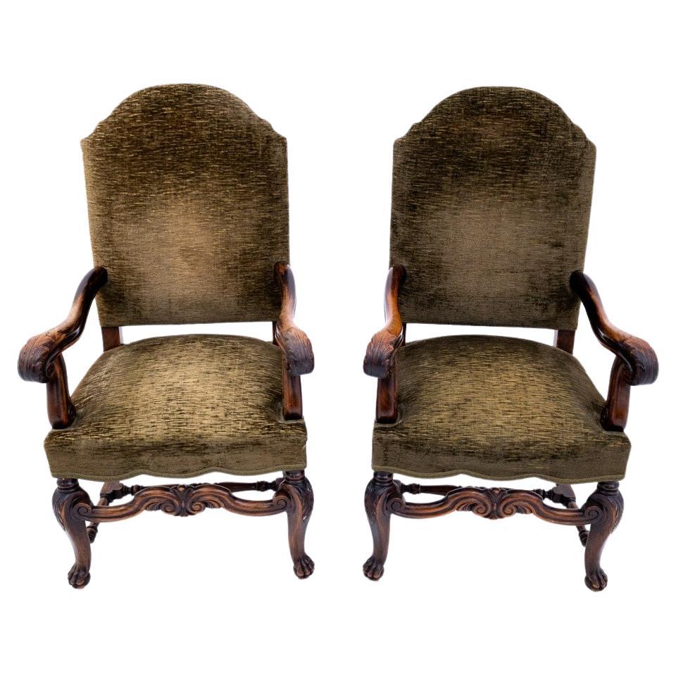 A pair of antique armchairs, Western Europe, around 1900. For Sale at ...