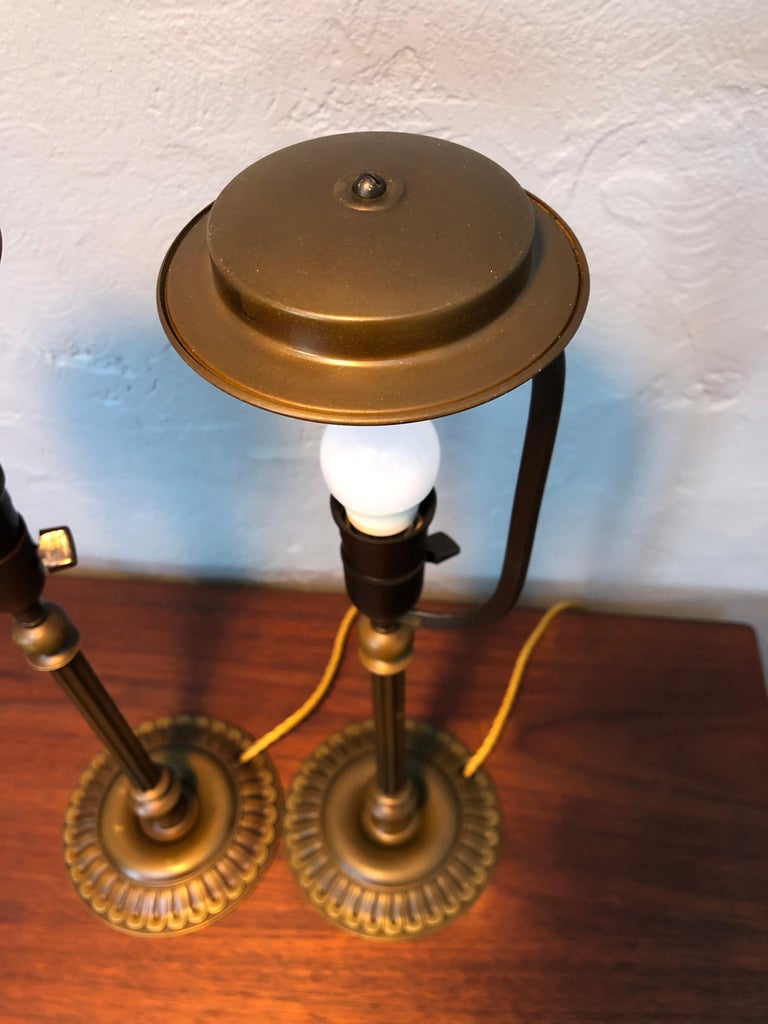 Pair of Antique Brass Table Lamps For Sale at 1stDibs