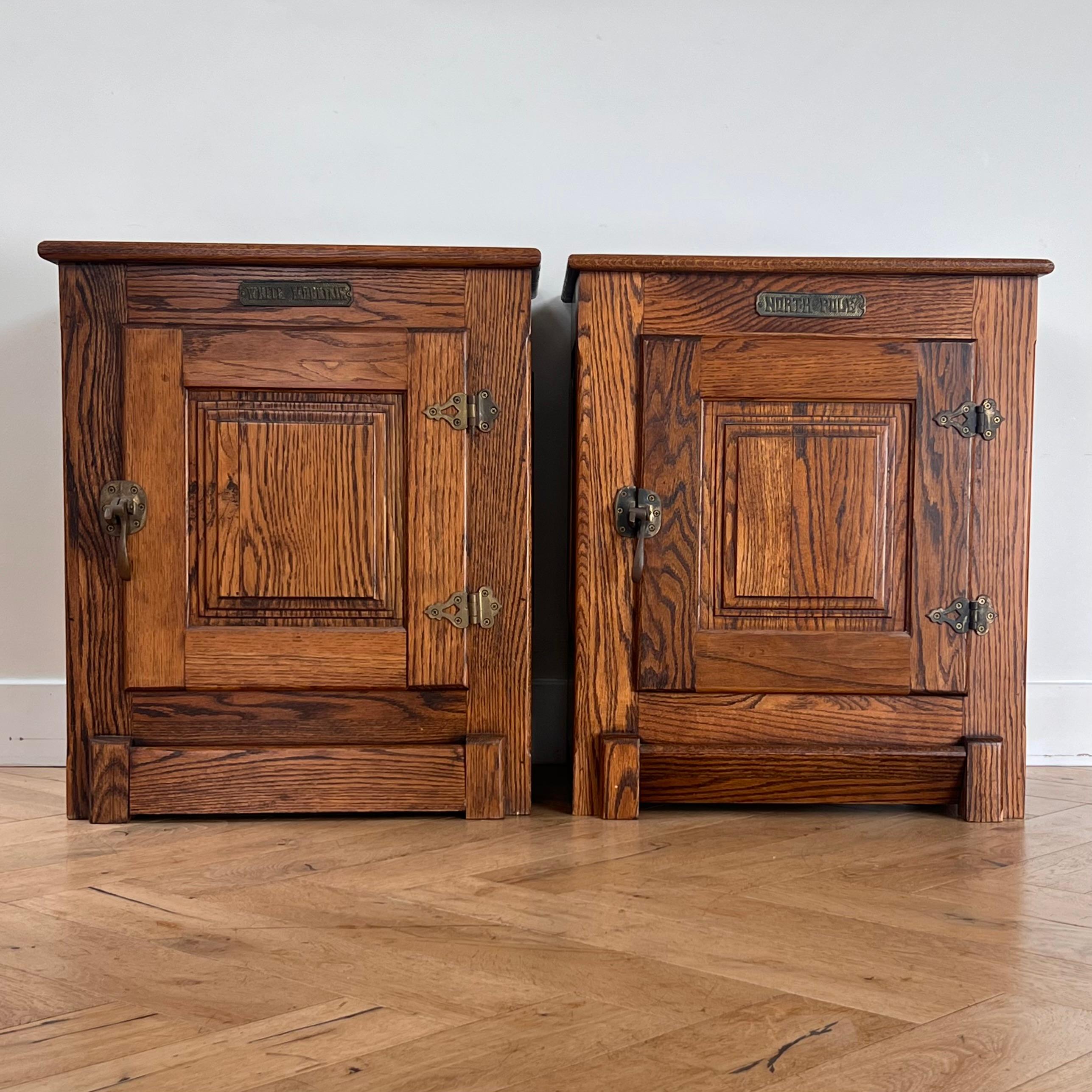 A pair of antique craftsman nightstands in oak, circa 1900 For Sale at ...