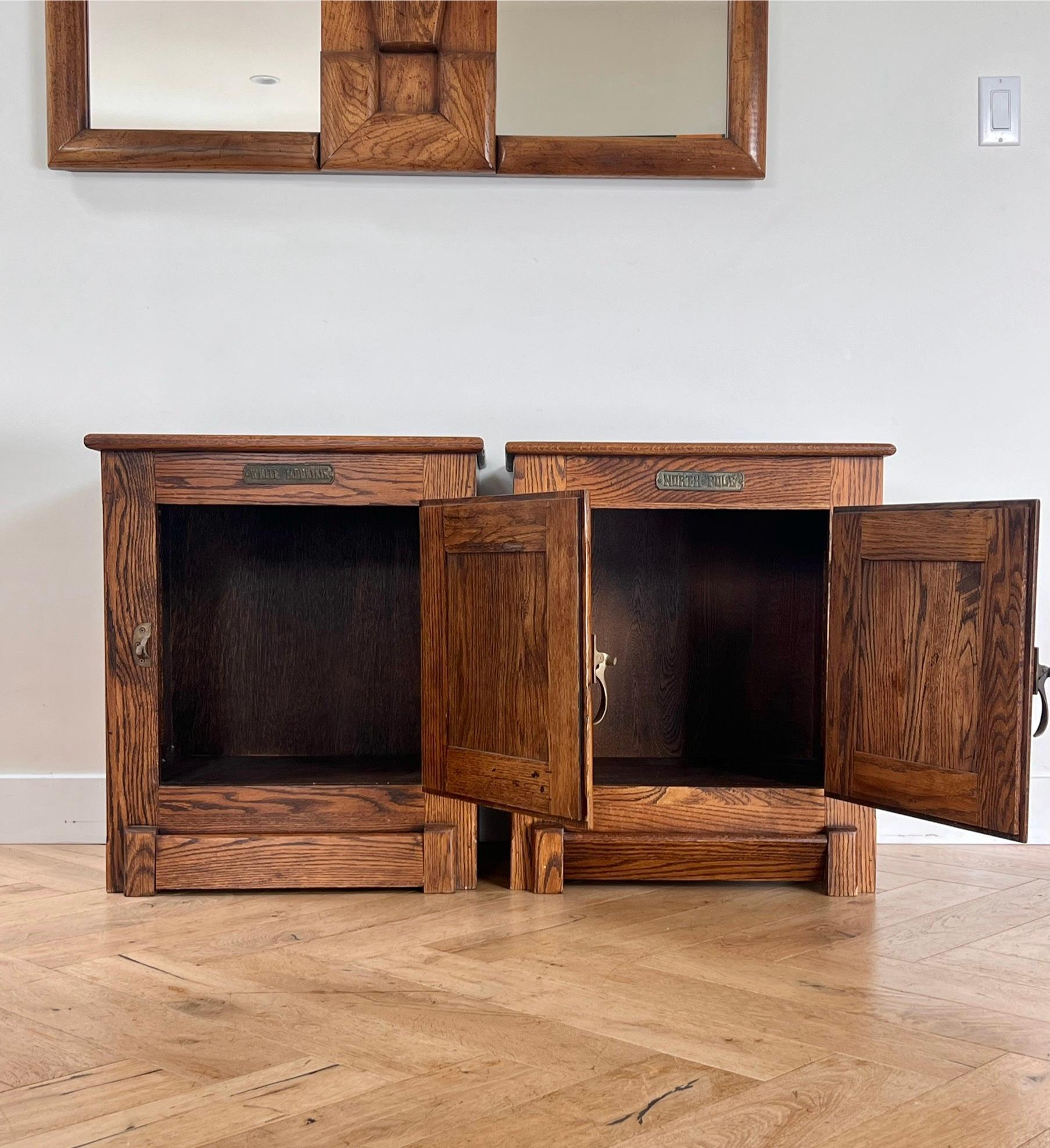 A pair of antique craftsman nightstands in oak, circa 1900 For Sale at ...