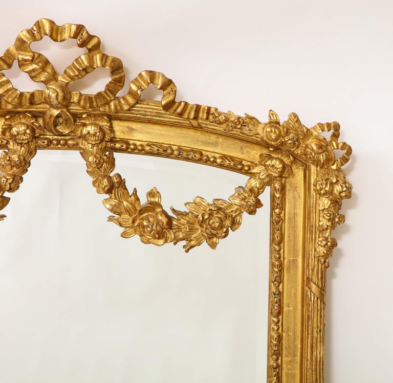 Pair of Antique French Louis XVI Style Hand Carved Giltwood Mirrors For ...
