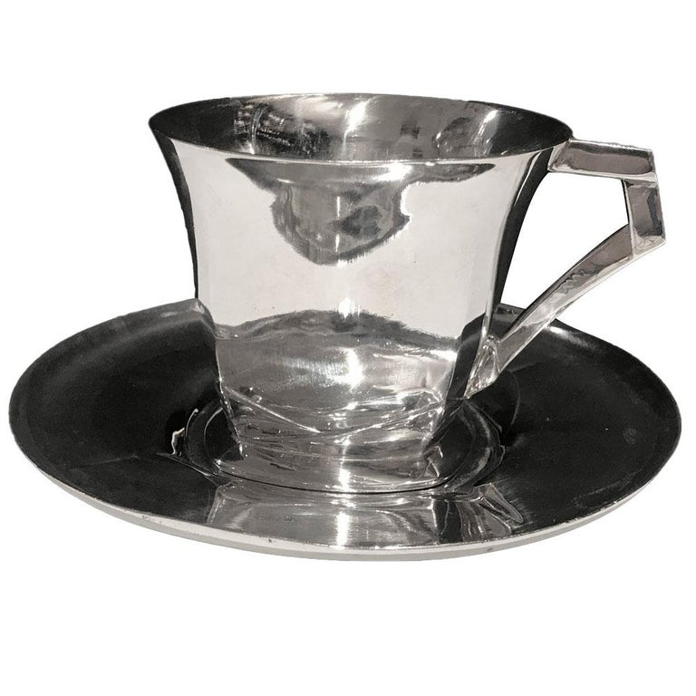 Pair of Art Deco Breakfast Cups and Saucers by Sue &Mare for Gallia ...