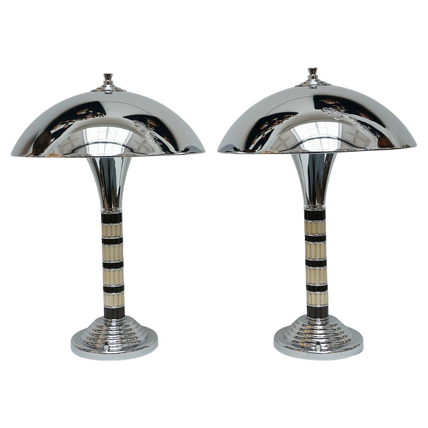Pair of Art Deco Dome Lamps at 1stDibs