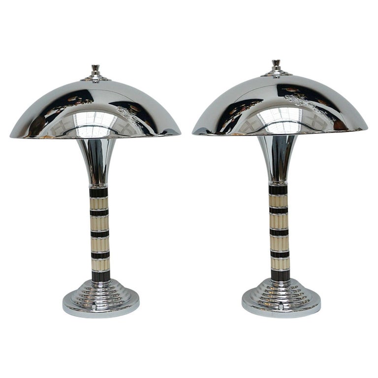 Pair of Art Deco Dome Lamps at 1stDibs