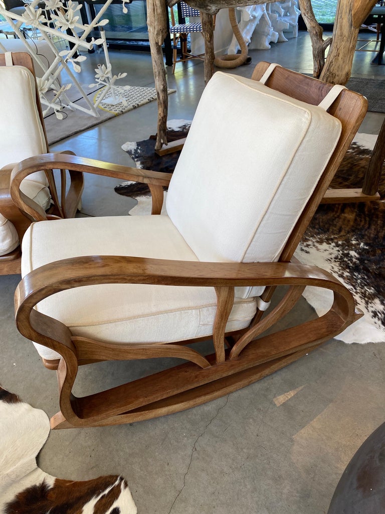 Pair of Art Deco French Walnut Chairs with Cushions For Sale at 1stDibs