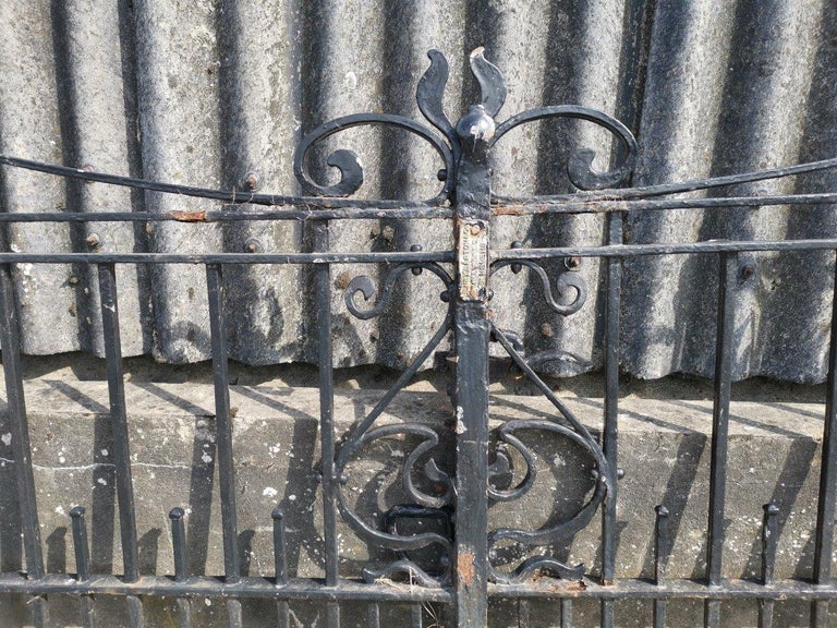 Pair of Arts and Crafts Hand Forged Iron Gates with Sweeping Top Rails ...