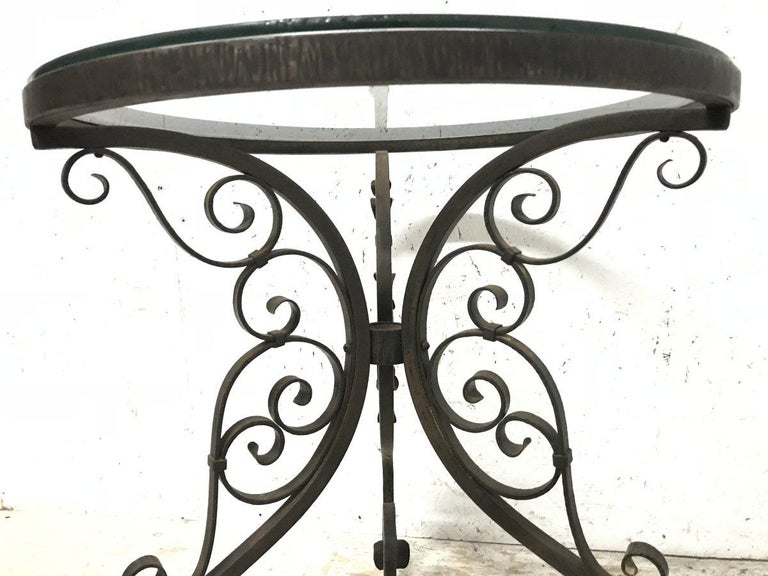 Pair of Arts and Crafts Side Tables with Hand Formed Wrought Iron ...