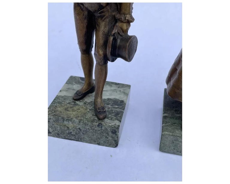 Pair of Austrian Vienna Bronze Figures Lovers Statues For Sale at 1stDibs