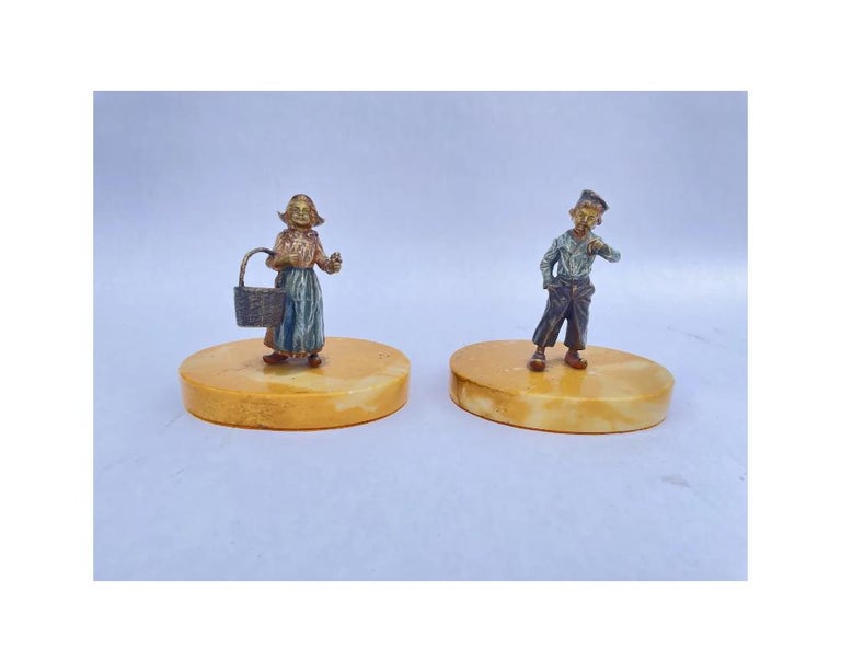 Pair of Austrian Vienna Bronze Figures Lovers Statues For Sale at 1stDibs