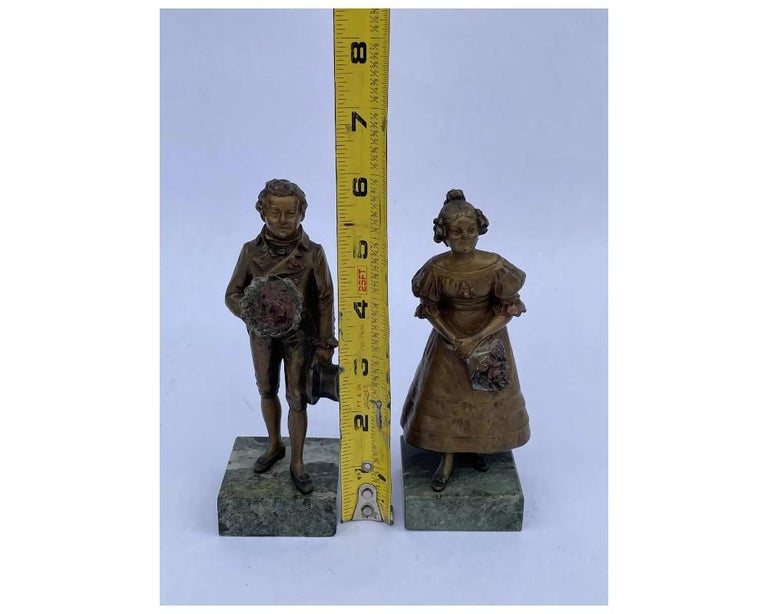 Pair of Austrian Vienna Bronze Figures Lovers Statues For Sale at 1stDibs