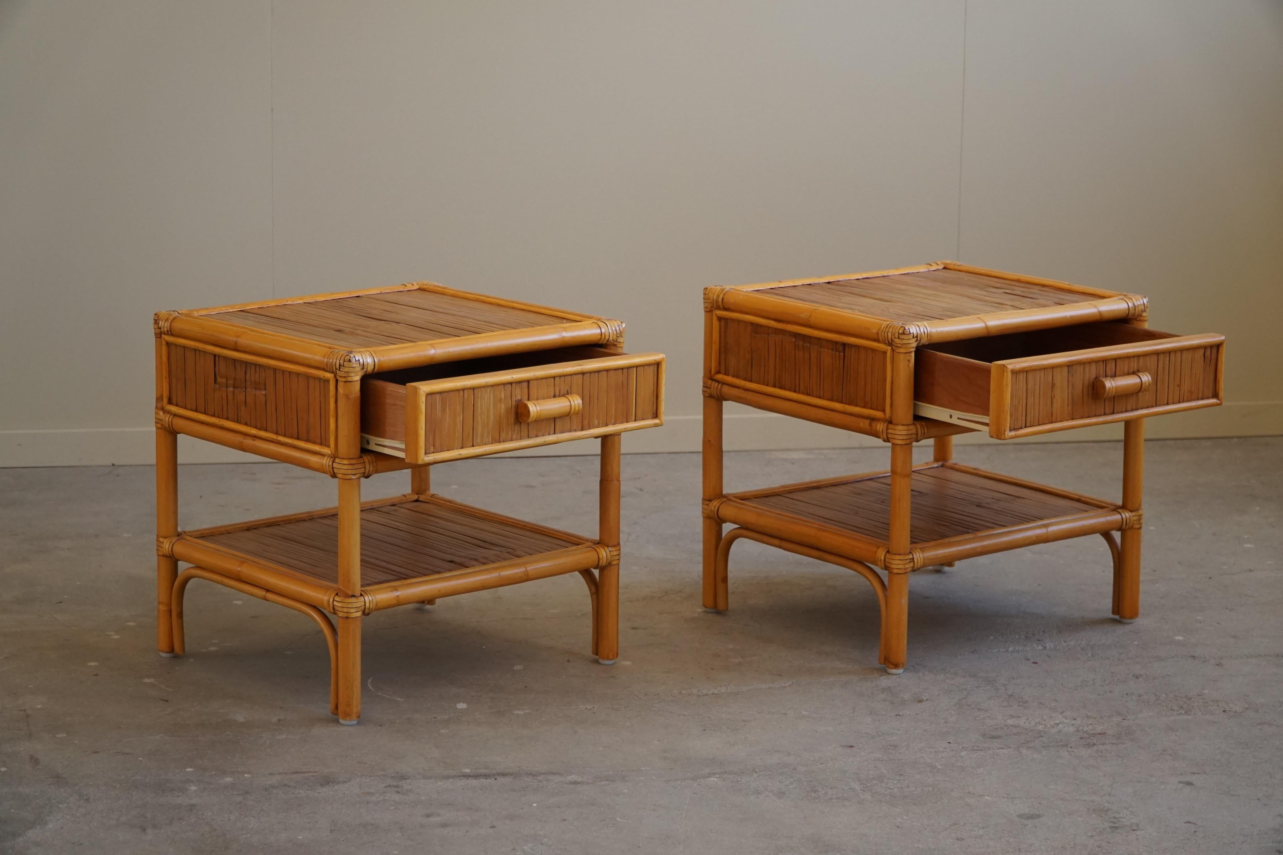 Pair of Bamboo / Rattan Side Tables, Stübert Collection, 1980s For Sale ...
