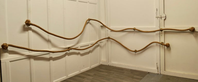 Pair of Banister Rails Hand Made in Sisal For Sale at 1stDibs