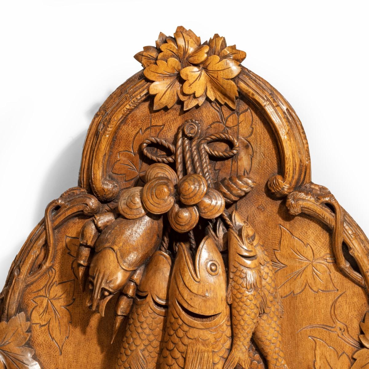 Pair of ‘Black Forest’ Walnut Game Plaques Attributed to Johann Flück ...