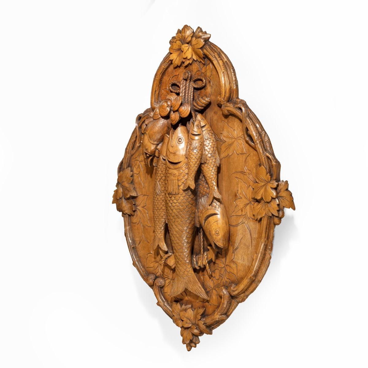 Pair of ‘Black Forest’ Walnut Game Plaques Attributed to Johann Flück ...