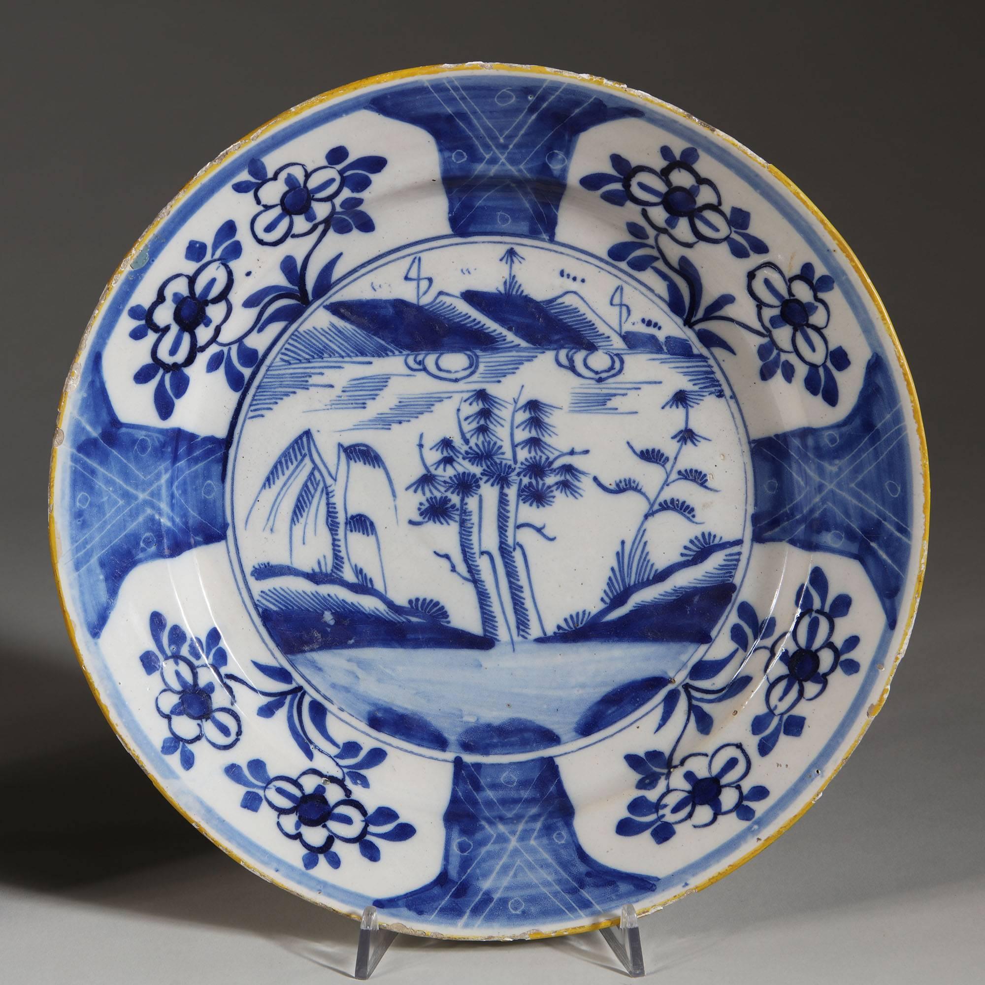 Pair of Blue and White English Delft Chargers at 1stDibs