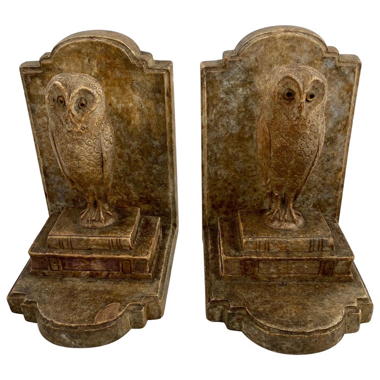 Pair of Book Supports, Glazed Clay For Sale at 1stDibs