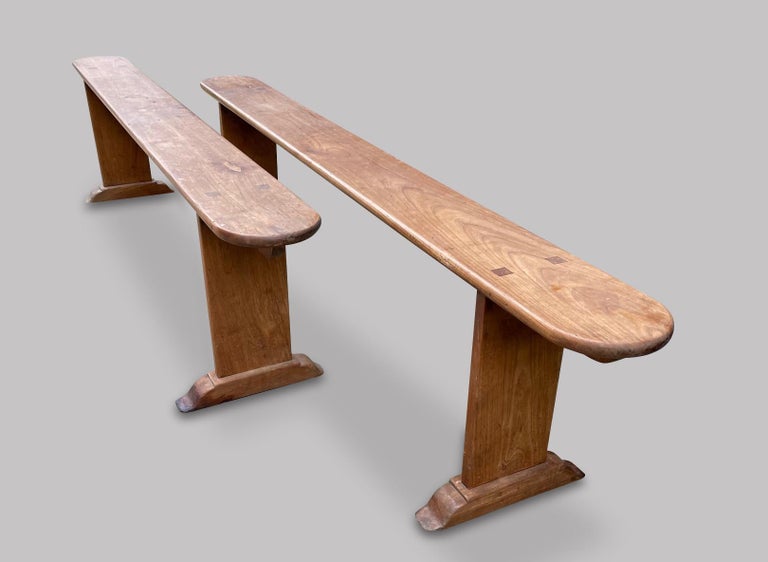 A Pair of c1900 Provincial Elm Benches at 1stDibs