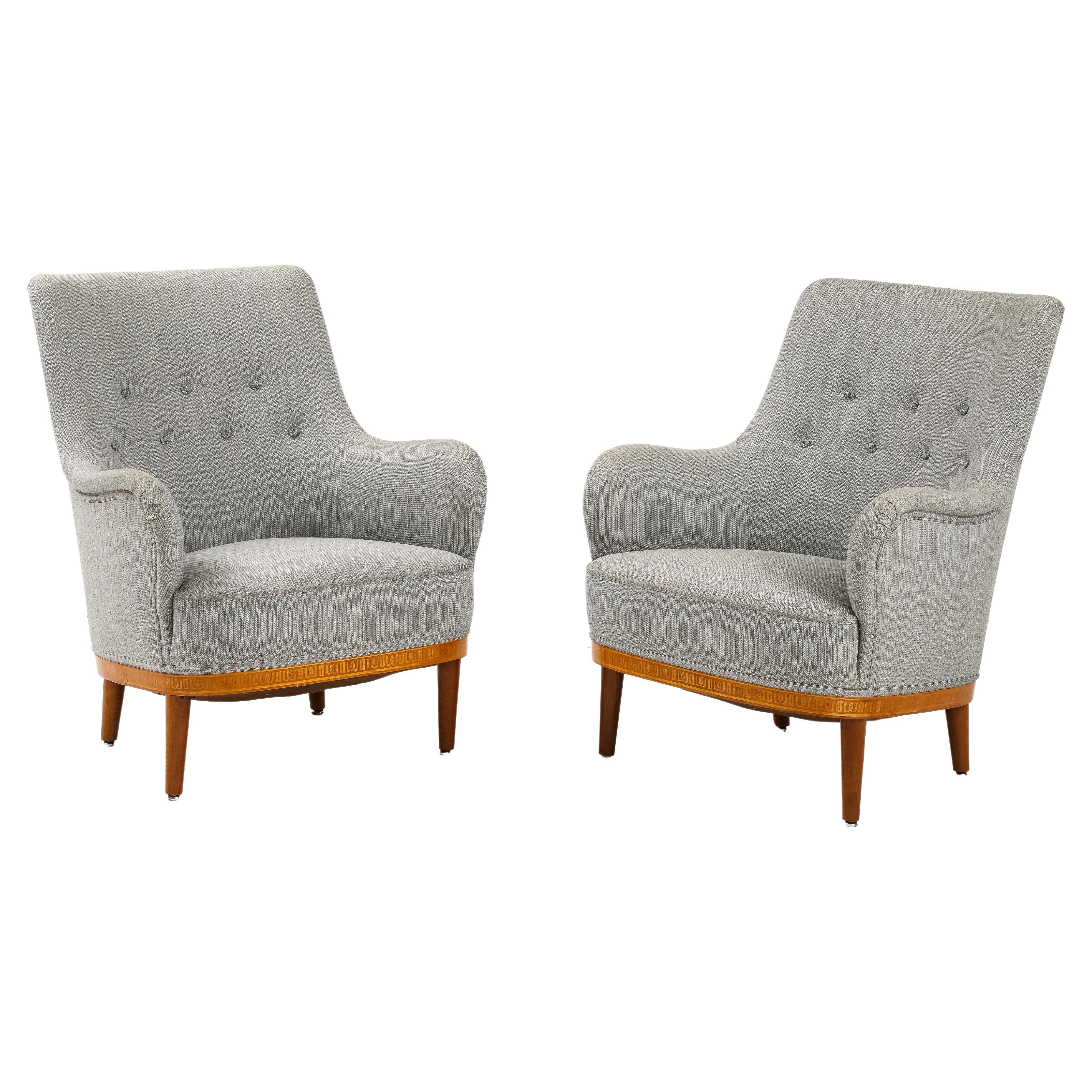 A Pair of Carl Malmsten Armchairs, Circa 1940s For Sale at 1stDibs
