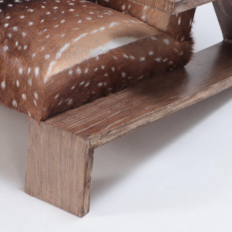 Pair of Cerused Oak and Deer Hide Chairs, Contemporary For Sale at 1stDibs