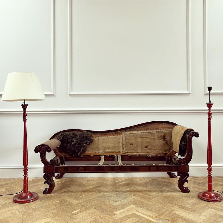 Pair of Ceylonese Polychrome Painted Reading Lamps For Sale at 1stDibs