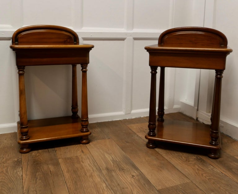 Pair of Cherry Wood Night Tables Bedside Cabinet For Sale at 1stDibs