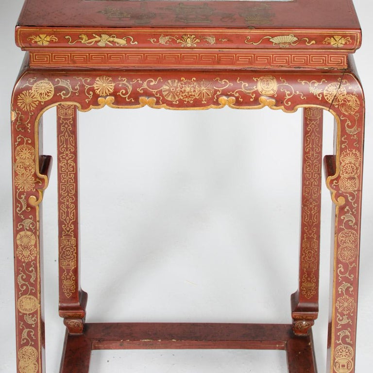 Pair of Chinese Hardwood Tall Side Tables circa 1900 For Sale at 1stDibs