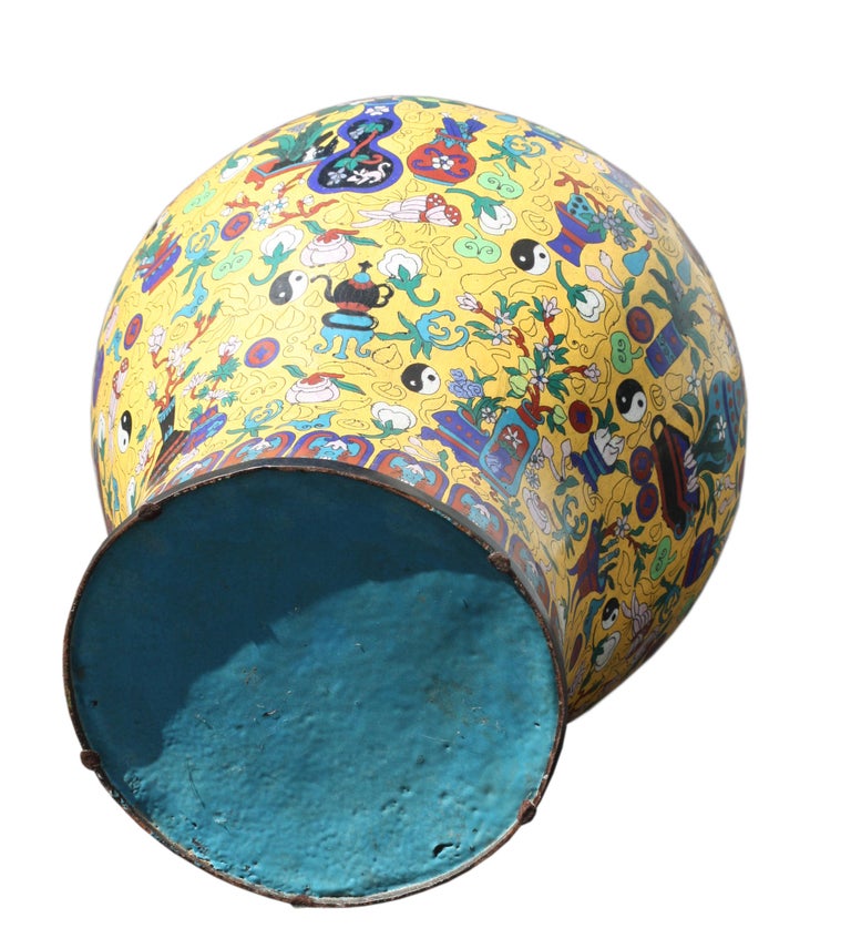 Pair of Chinese Qing Style Famille Jaune Porcelain Vases For Sale at ...