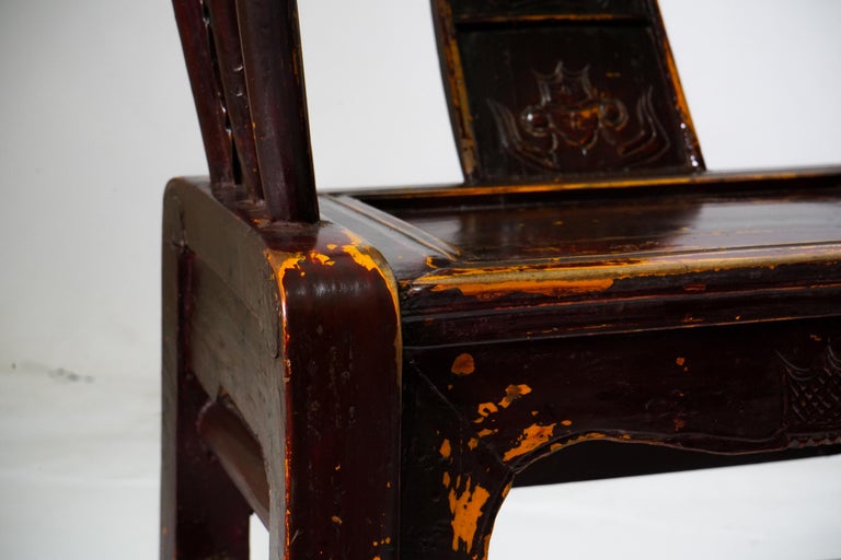 Pair of Chinese Round Back Chairs with Original Patina For Sale at 1stDibs