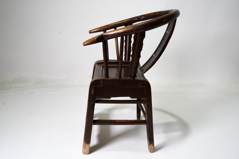 Pair of Chinese Round Back Chairs with Original Patina For Sale at 1stDibs
