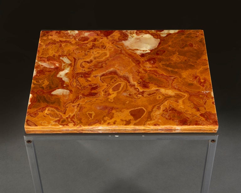 Pair of Chrome and Onyx Side Tables For Sale at 1stDibs