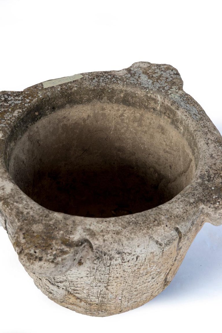 Pair of Composite Stone Mortar Pots For Sale at 1stDibs