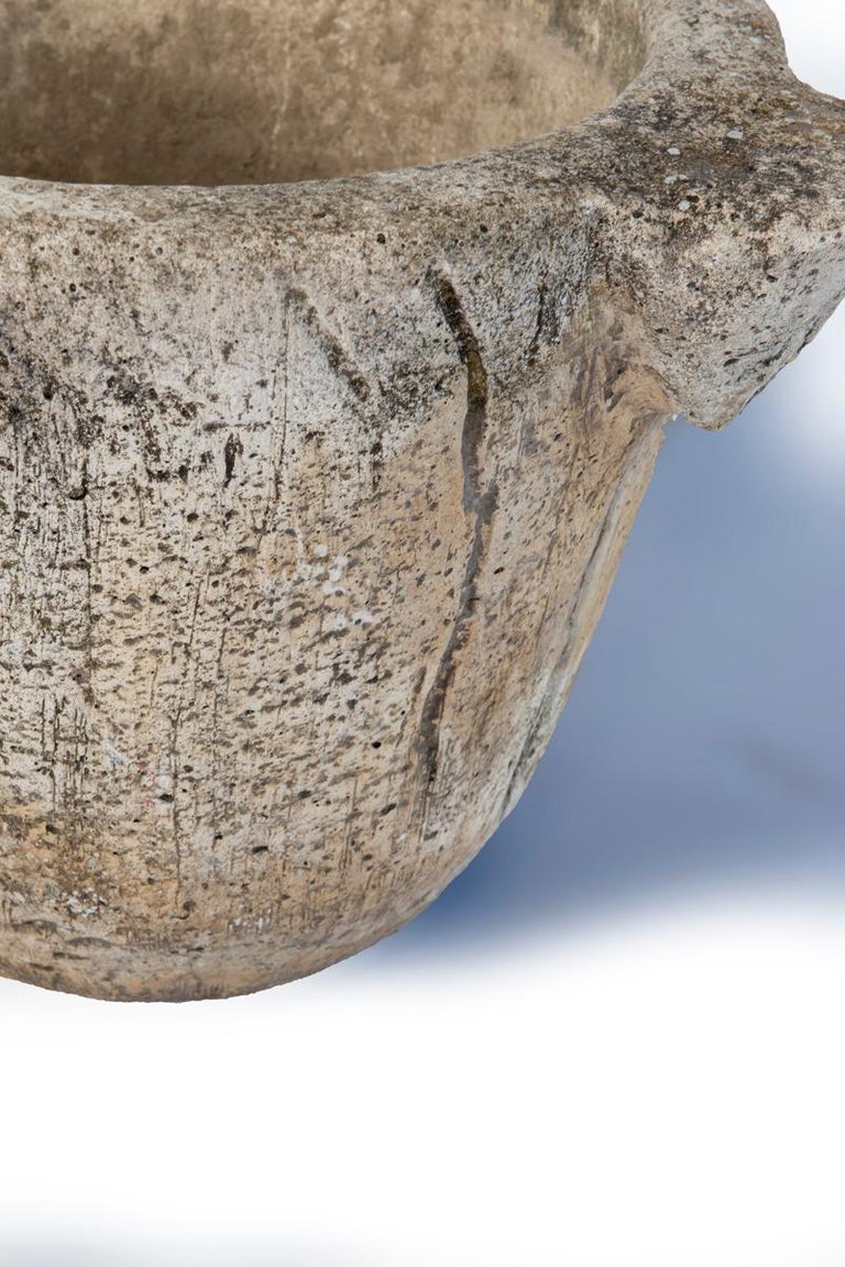 Pair of Composite Stone Mortar Pots For Sale at 1stDibs