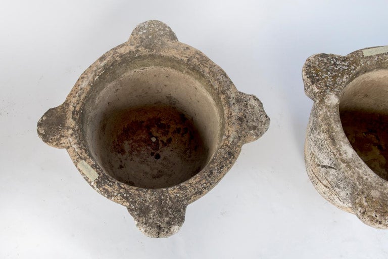 Pair of Composite Stone Mortar Pots For Sale at 1stDibs