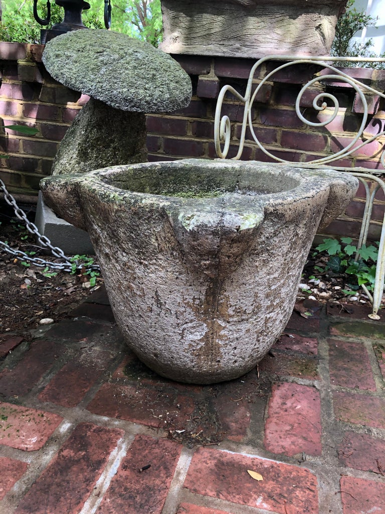 Pair of Composite Stone Mortar Pots For Sale at 1stDibs