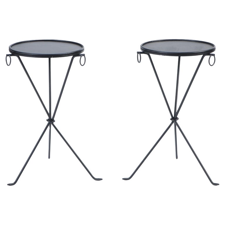 Pair of Contemporary Wrought Iron Drink Tables For Sale at 1stDibs