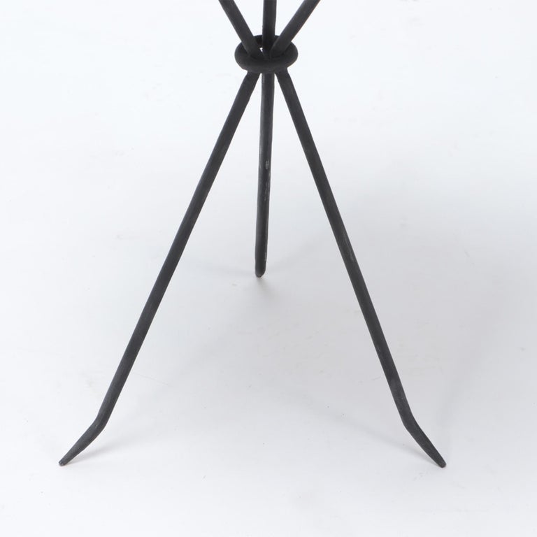 Pair of Contemporary Wrought Iron Drink Tables with Rosewood Tops For ...