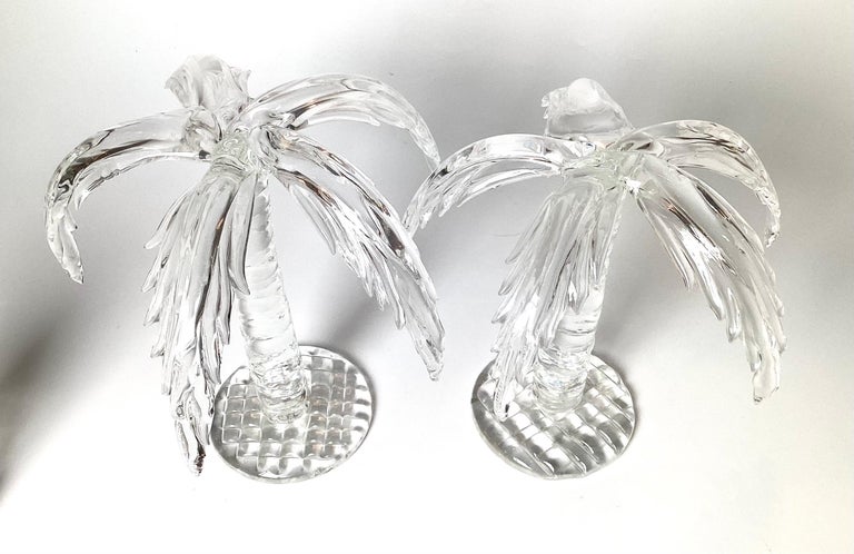 Pair of Crystal Palm Trees, Italy, 1970s For Sale at 1stDibs