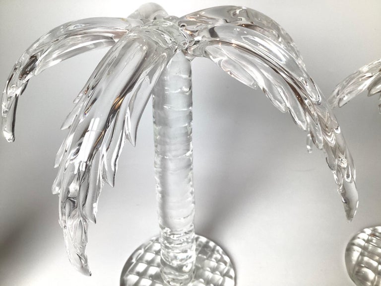 Pair of Crystal Palm Trees, Italy, 1970s For Sale at 1stDibs