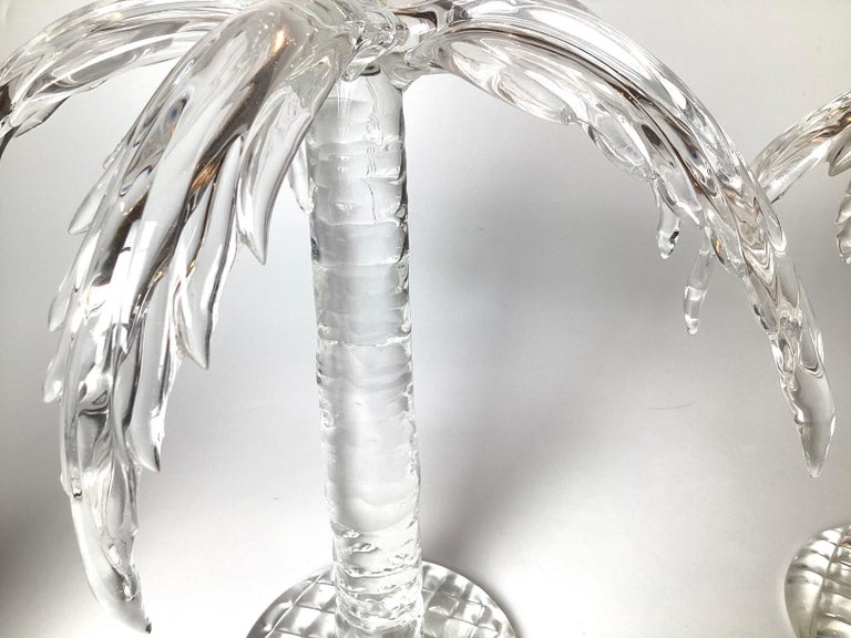 Pair of Crystal Palm Trees, Italy, 1970s For Sale at 1stDibs