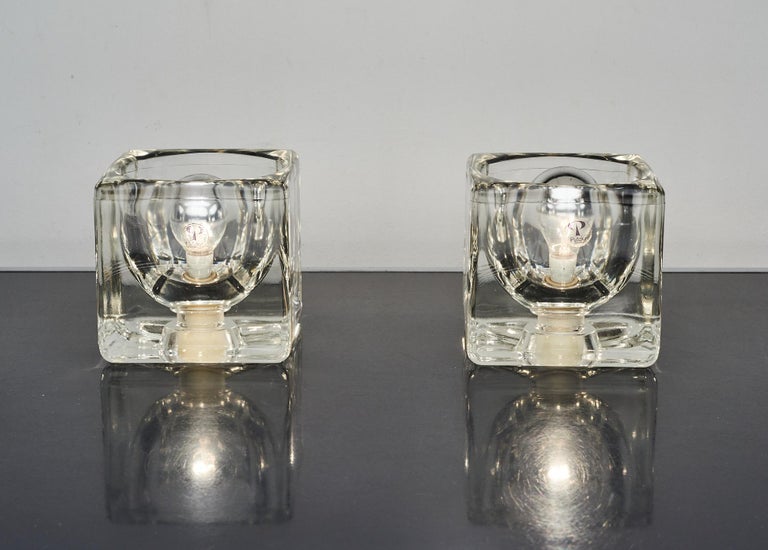 Pair of Cube Table Lamps by Peill and Putzler For Sale at 1stDibs