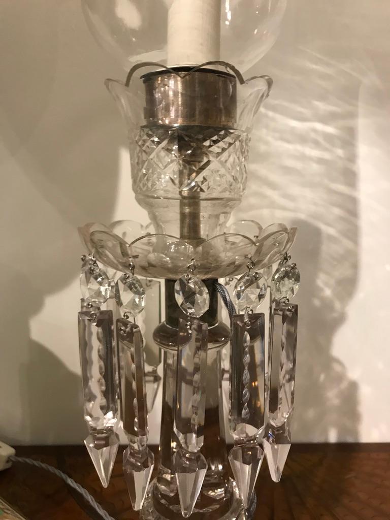 Pair of Cut Glass Lustres For Sale at 1stDibs