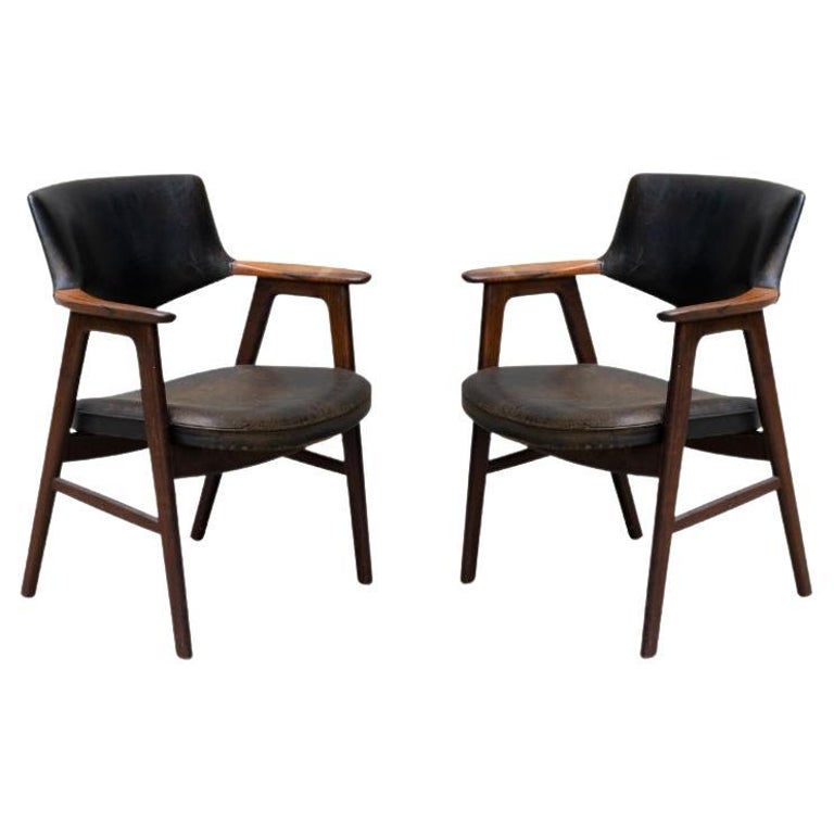 Pair of Danish Mid-Century Modern Rosewood Armchairs by Erik Kirkegaard ...