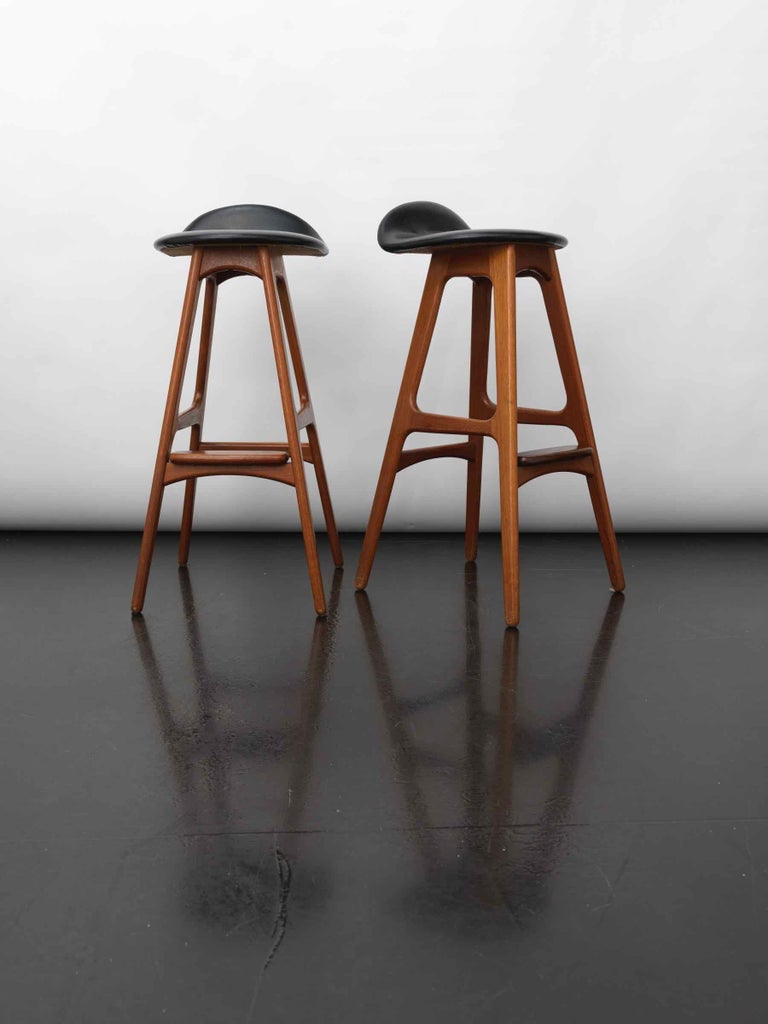 Pair of Danish Modern Teak Stools by Erik Buck 'Buch', 1960s For Sale ...