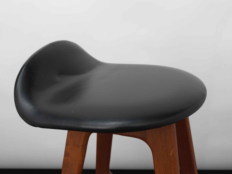 Pair of Danish Modern Teak Stools by Erik Buck 'Buch', 1960s For Sale ...