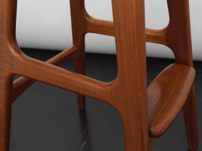 Pair of Danish Modern Teak Stools by Erik Buck 'Buch', 1960s For Sale ...