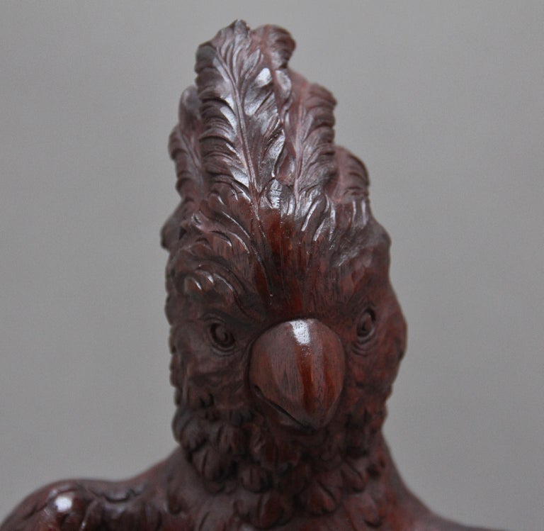 A pair of decorative 19th Century carved walnut parakeets For Sale at ...