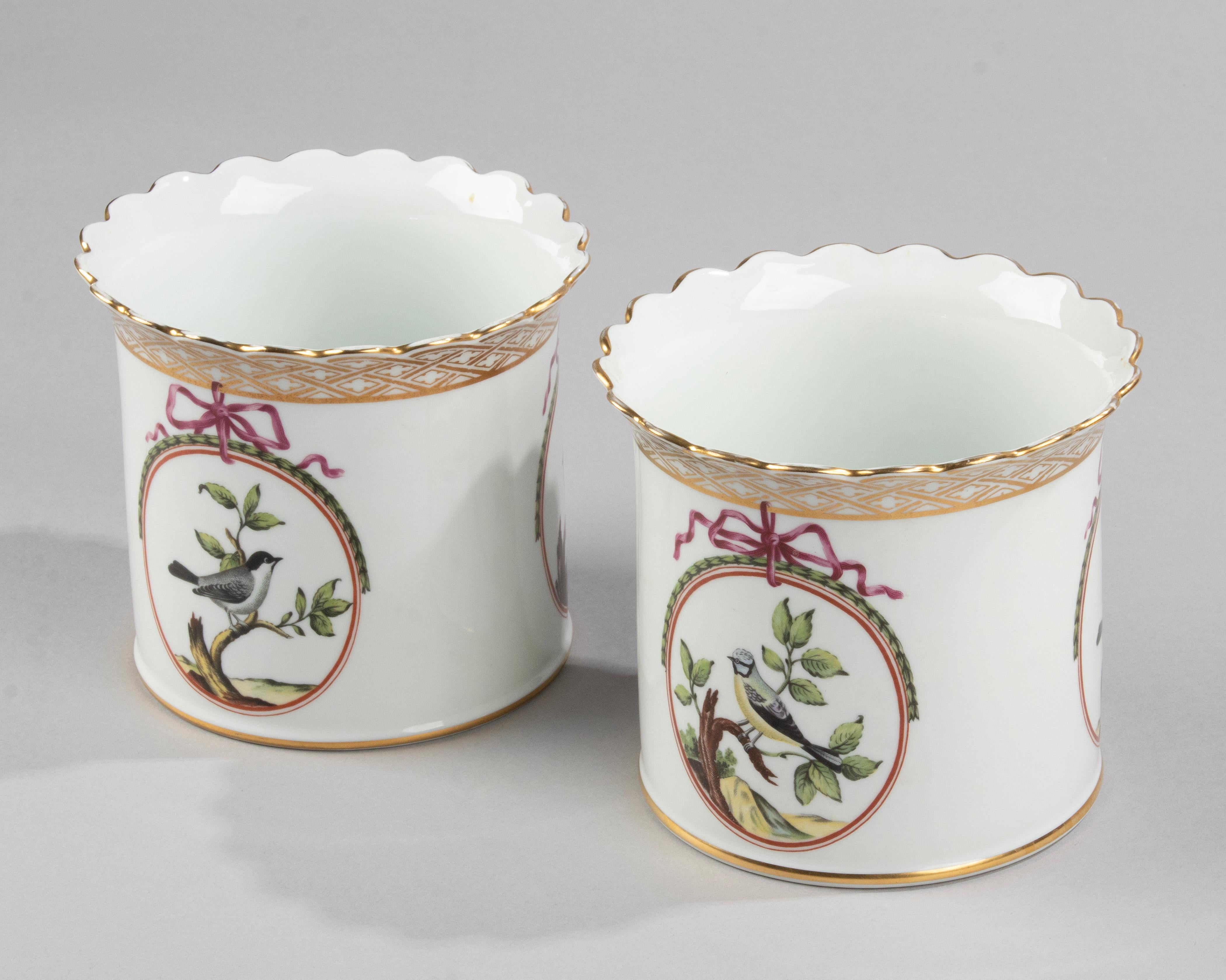 Pair of Decorative Porcelain Cache Pots Made by Haviland Limoges For ...
