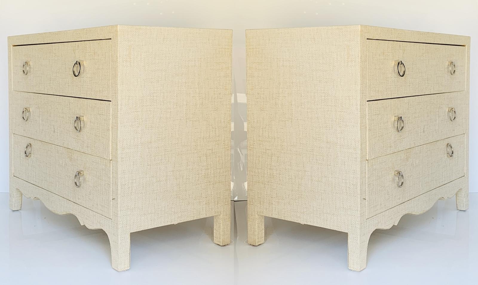 Pair of Dressers Embossed in Raffia at 1stDibs