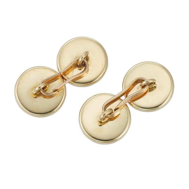 Pair of Dunhill Reverse Intaglio Crystal Cufflinks For Sale at 1stDibs
